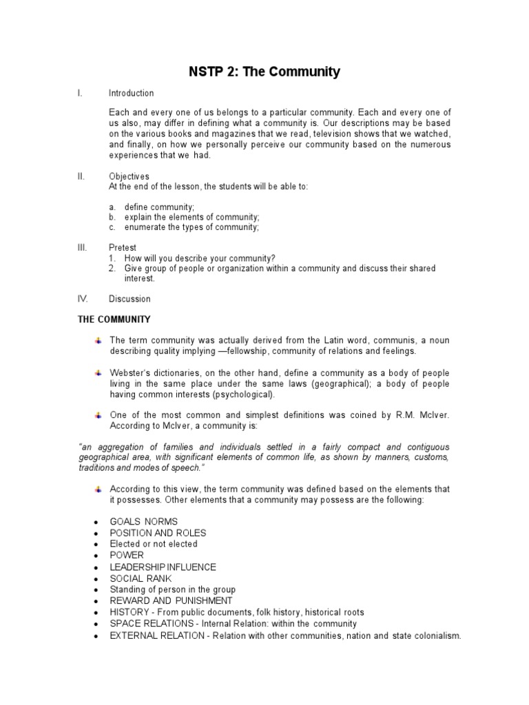 NSTP 2 - Reading Material 1 | PDF | Community | Human Nature