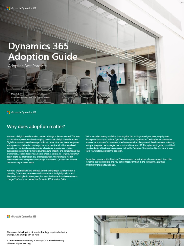 Dynamics 365 Adoption Guide | PDF | Performance Indicator | Strategic Management