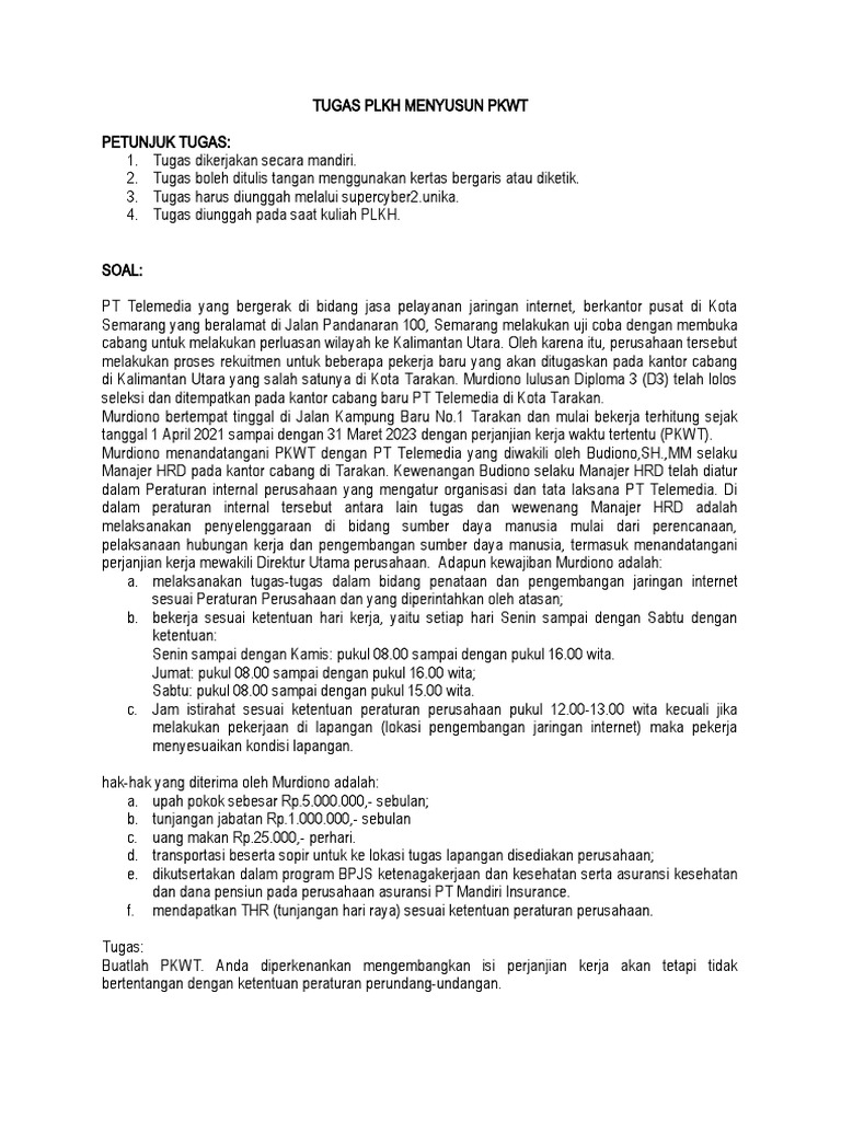 Contoh PKWT | PDF