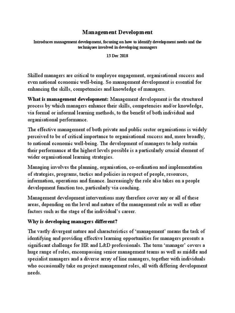 Management Development: What Is Management Development: Management ...