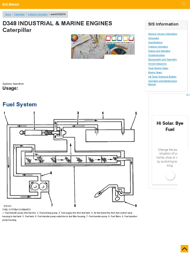 D348 INDUSTRIAL & MARINE ENGINES Caterpillar | PDF | Turbocharger ...