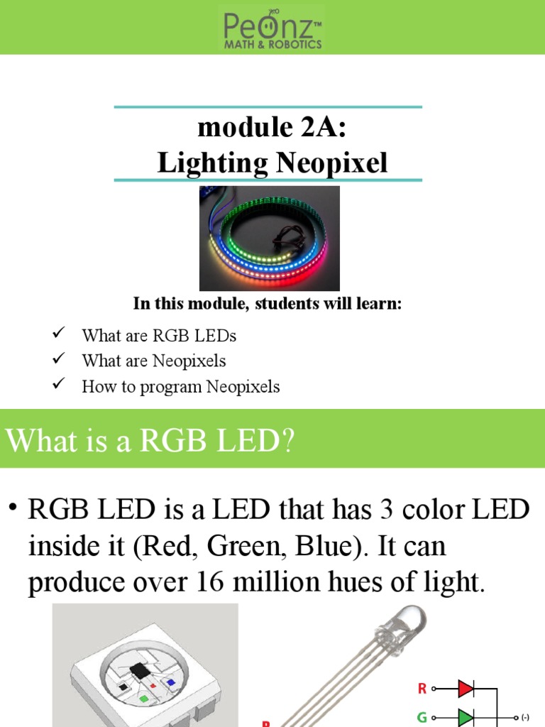 Module 2A (Lighting Neopixel) | PDF | Rgb Color Model | Light Emitting ...