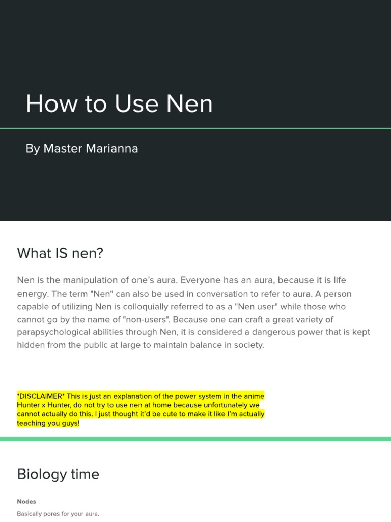 How To Use Nen | PDF