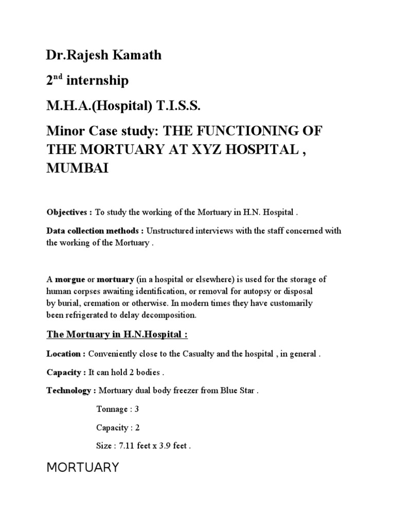 Mortuary | PDF | Morgue | Death Certificate