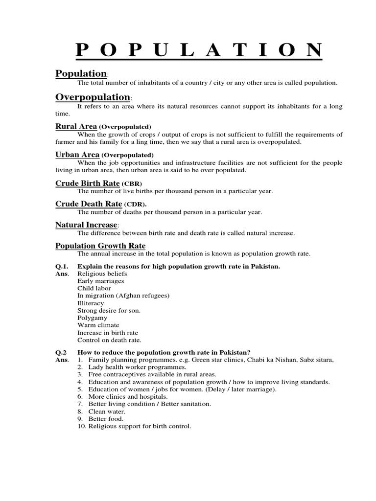 Population Dynamics | PDF | Literacy | Employment