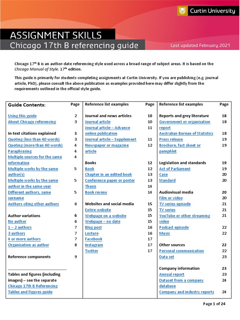 Chicago 17th B Referencing Guide | PDF | Digital Object Identifier ...