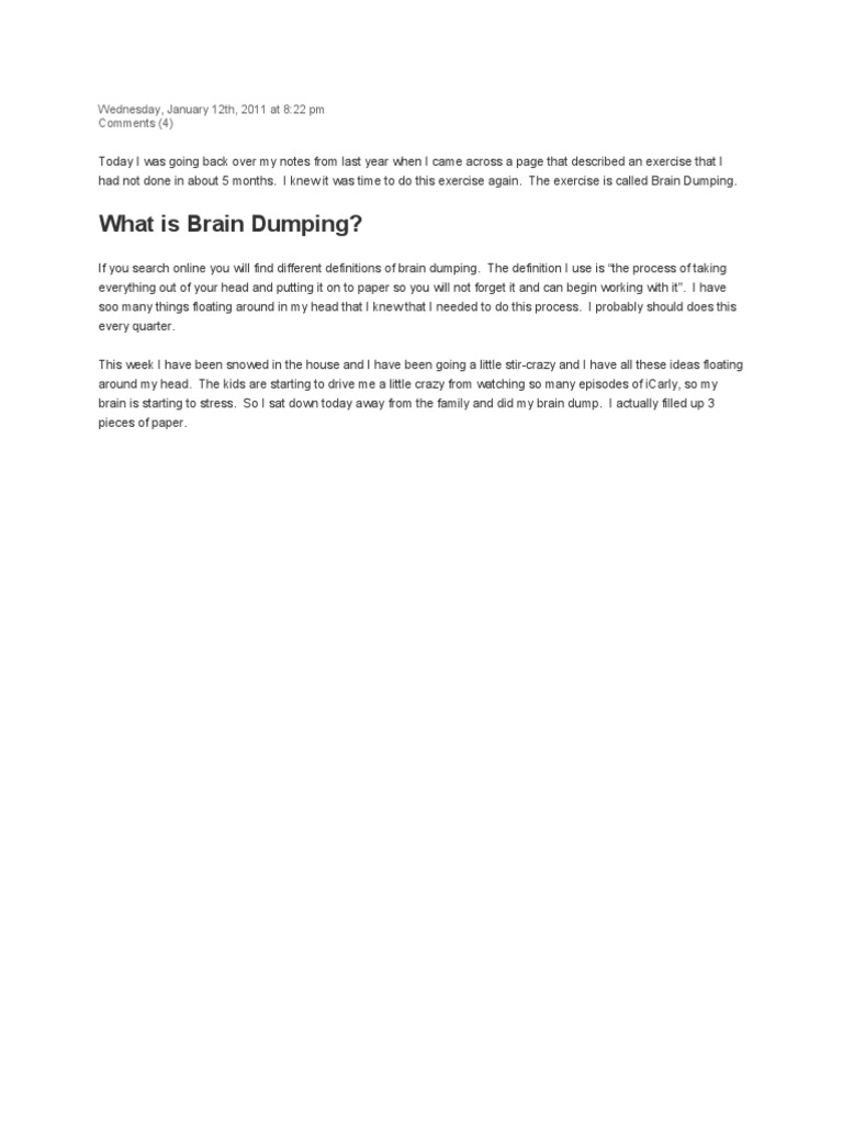 Brain Dumping | PDF