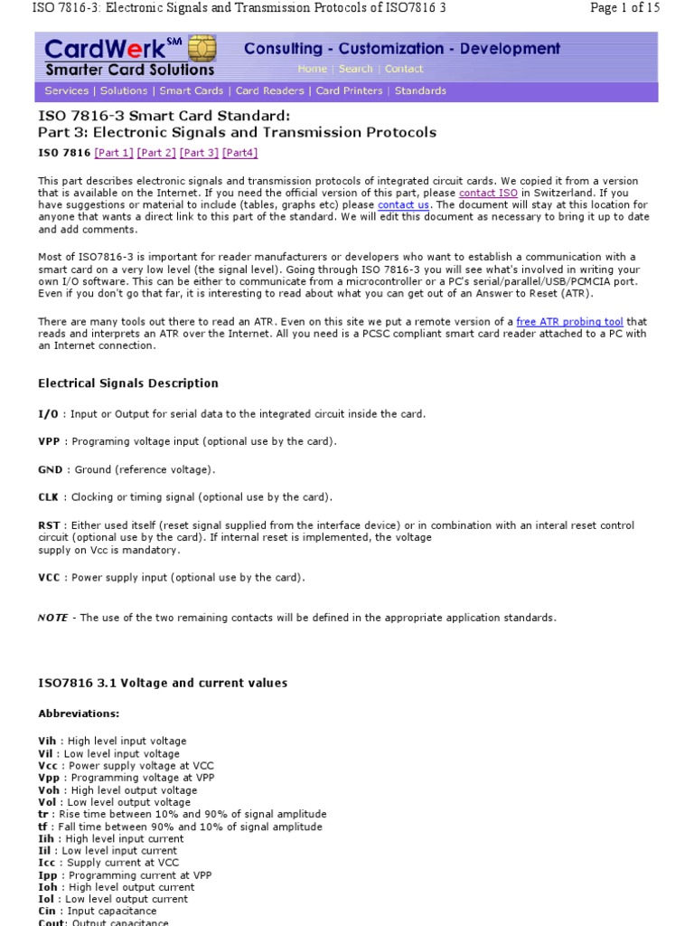 Iso7816 3 | PDF | Bit | Data Transmission