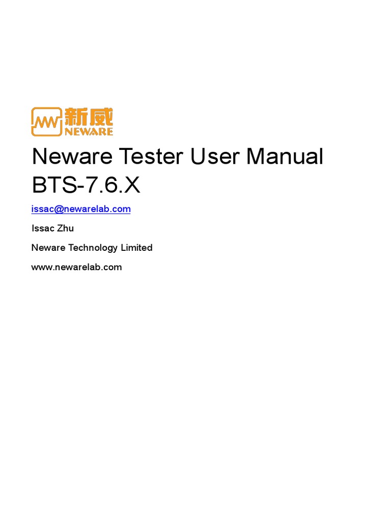 Neware BTS-7.6.X User Guide | PDF | Ip Address | Voltage