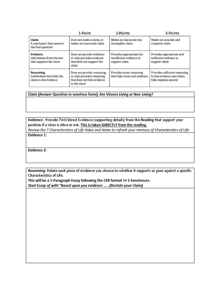 Virus Activity Are Viruses Alive (Template & Rubric) | PDF | Wellness