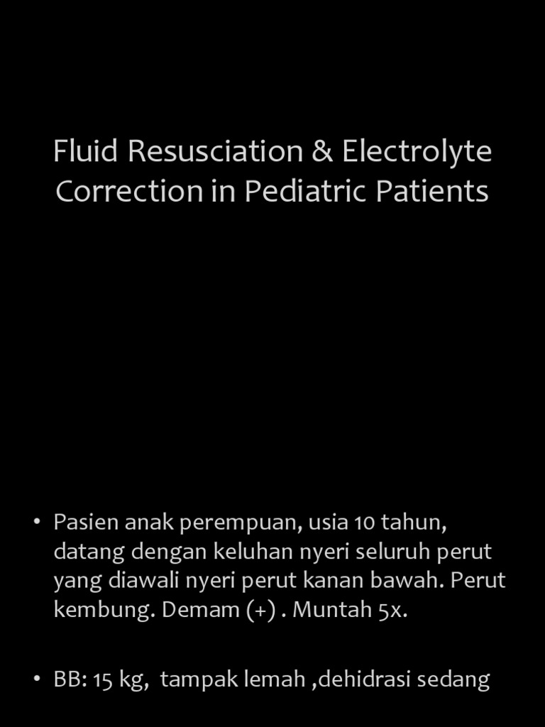 Fluids in Pediatric Patients | PDF | Dehydration | Physiology