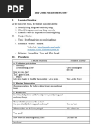 Grade 4 Lesson Plan on Living Things | PDF