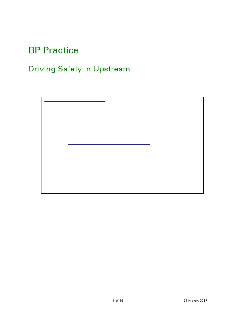 BP Driving Safety Practice | PDF | Vehicles | Seat Belt