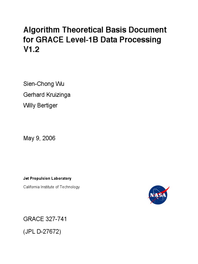 Algorithm Theoretical Basis Document For GRACE Level-1B Data Processing ...