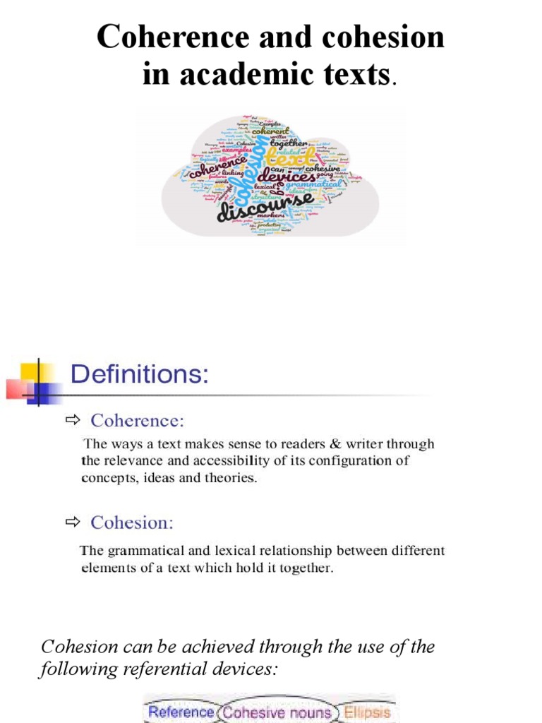 Coherence and Cohesion in Academic Texts | PDF | Pronoun | Lexicon