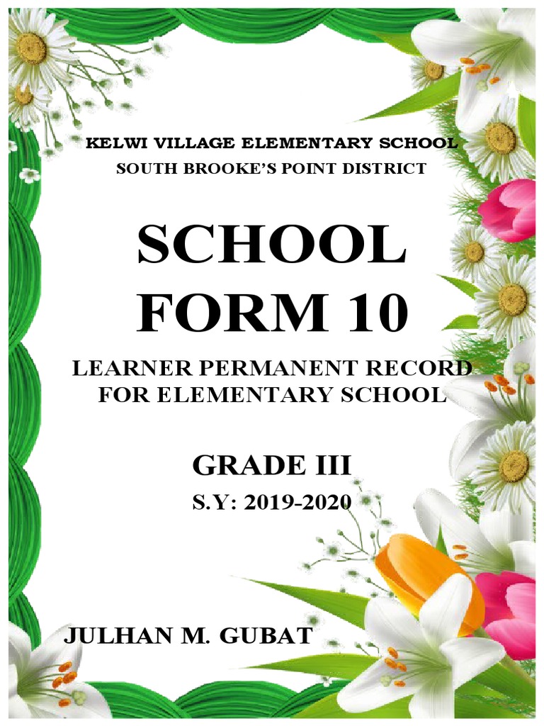 School Form Cover Page | PDF