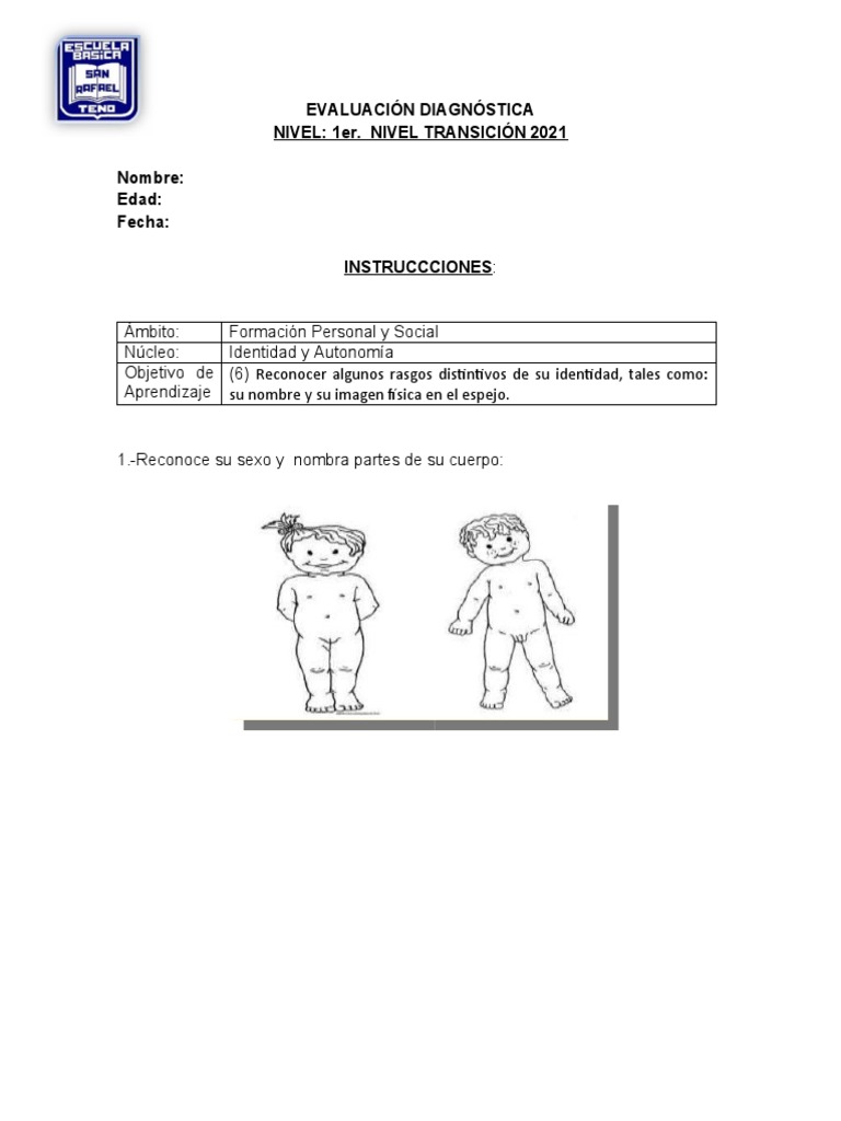 Prueba Diagnostico Pre Kinder 2021 | PDF