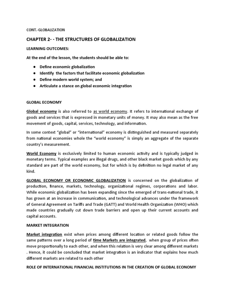 Chapter 2 - The Structures of Globalization | PDF | International ...