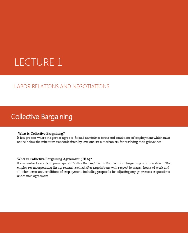 Labor Relations and Negotiations | PDF | Collective Bargaining ...