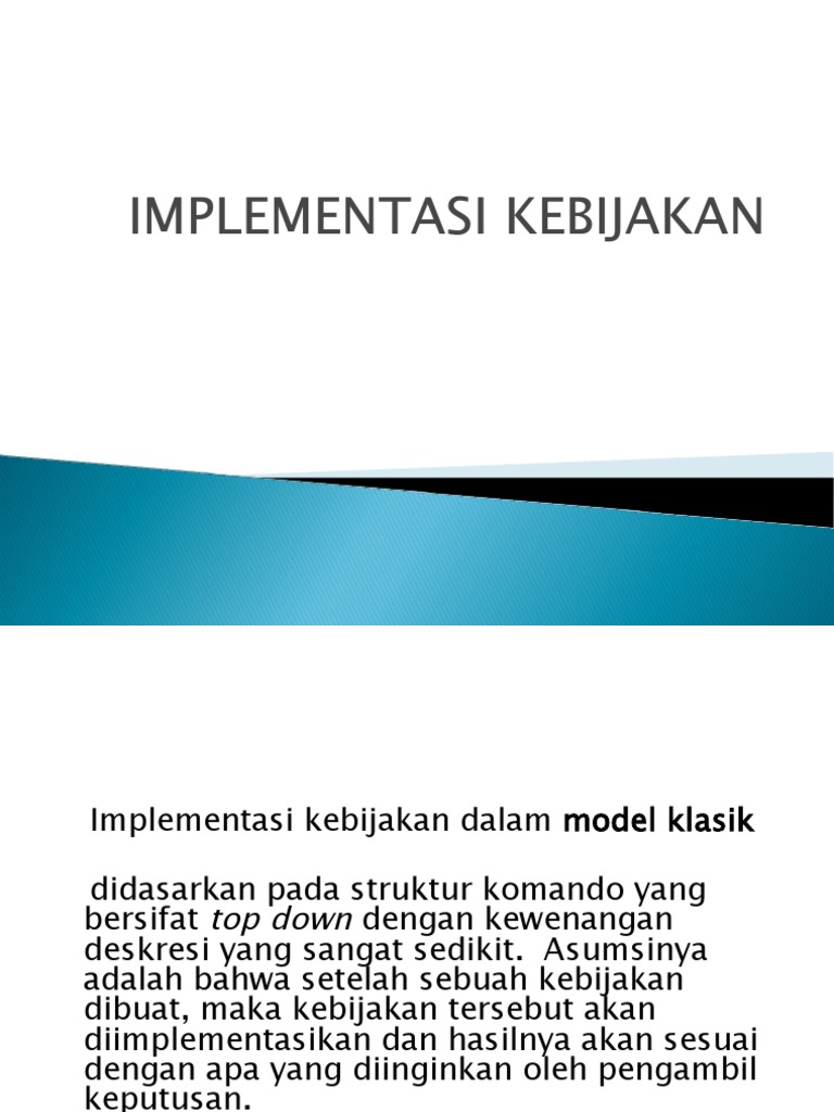 Implementasi Kebijakan | PDF | Bisnis