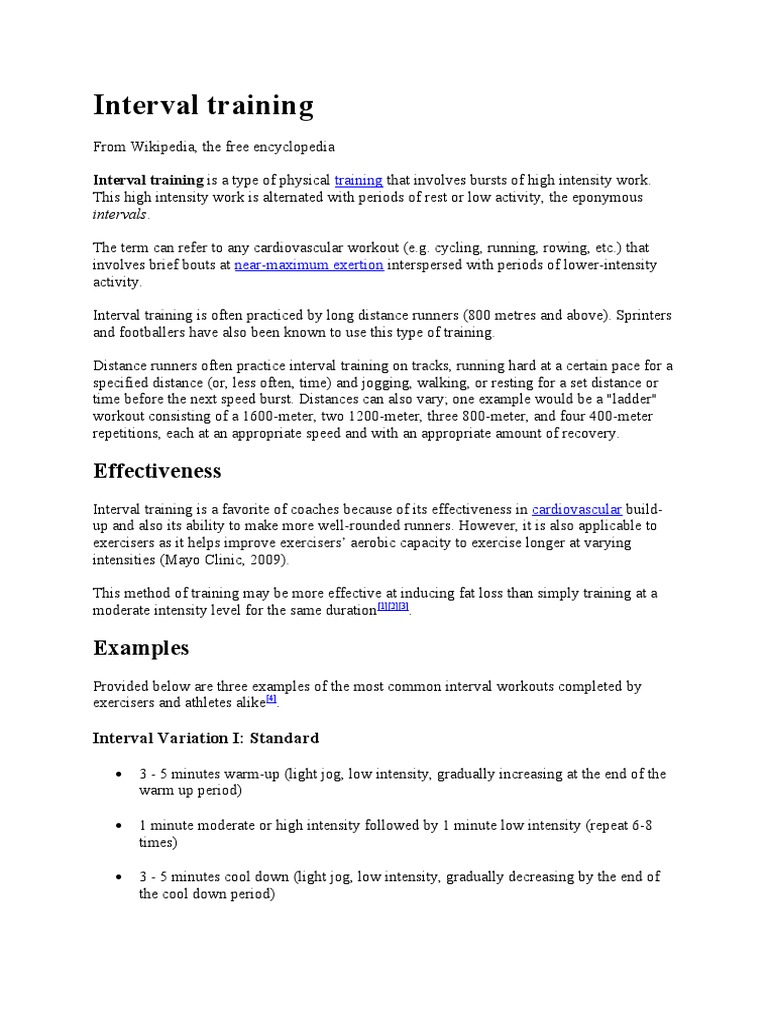 Interval Training | Download Free PDF | High Intensity Interval ...