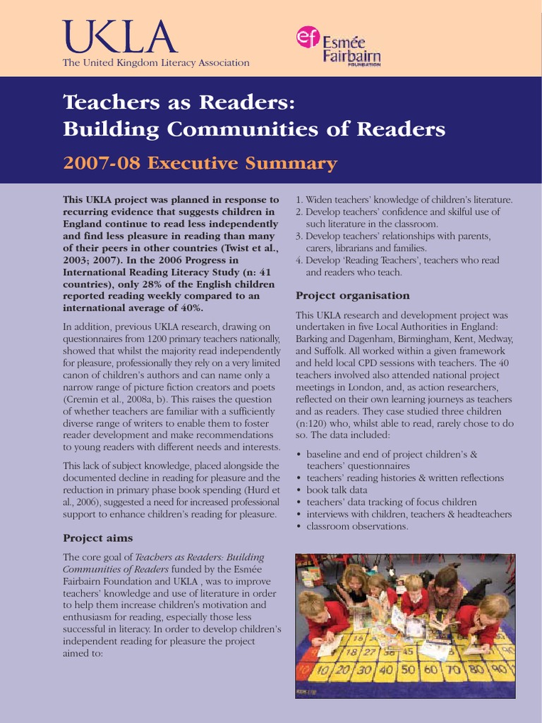 Teachers As Readers: Building Communities of Readers: 2007-08 Executive ...