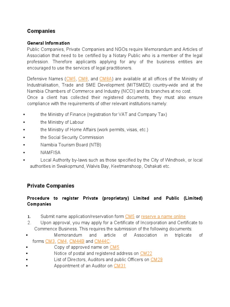 Company Registration Process Overview | PDF | Policy | Business