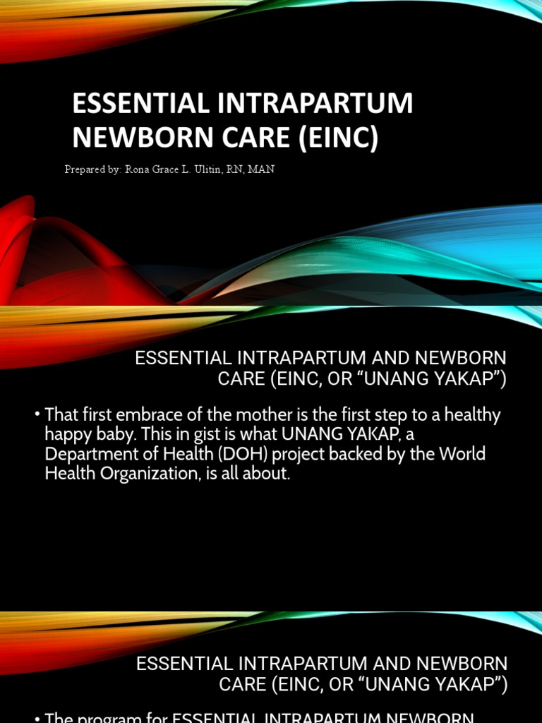 Essential Intrapartum Newborn Care (Einc) | PDF | Breastfeeding | Childbirth