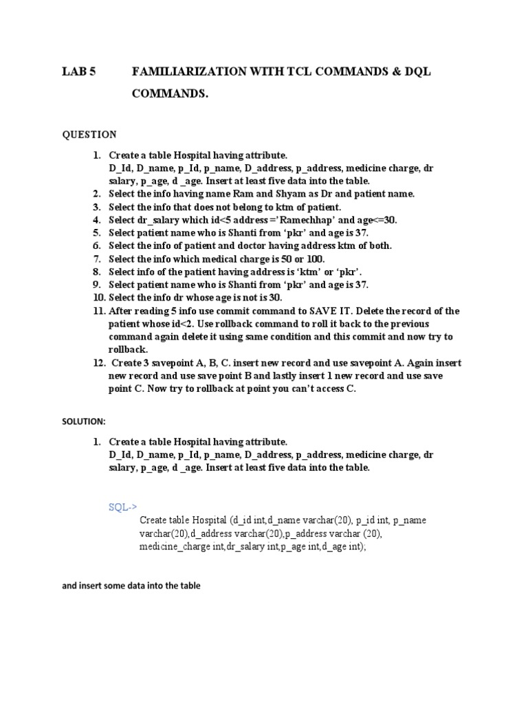 Lab 5 Familiarization With TCL Commands | PDF | Information Technology | Computer Programming