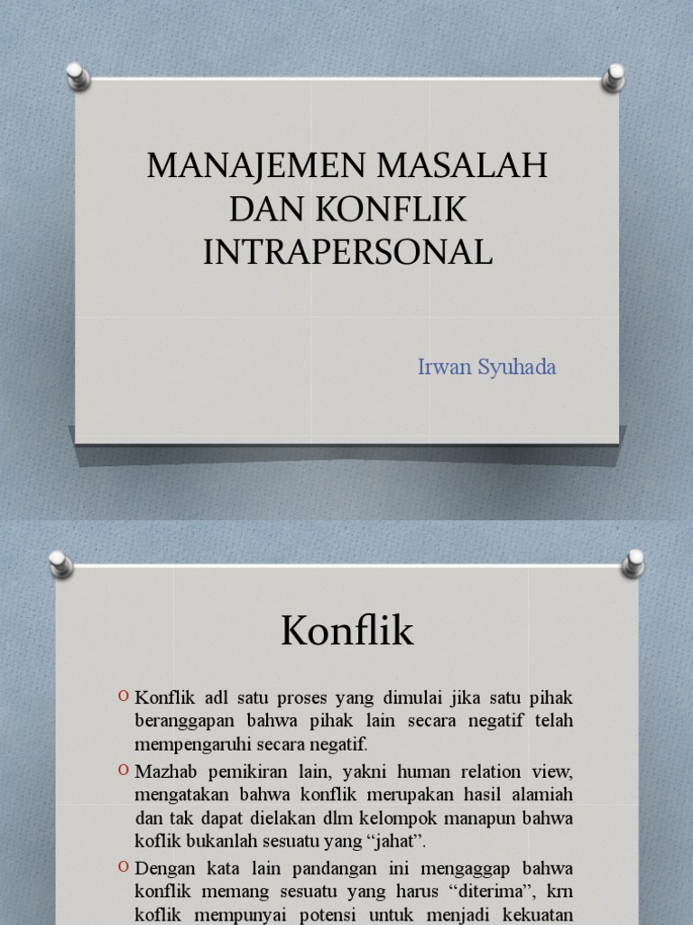 Manajemen Masalah Dan Konflik Intrapersonal | PDF