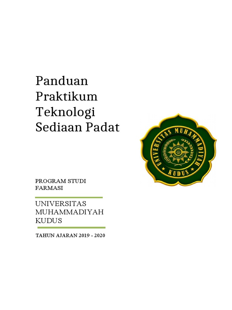 SMT 4 - Modul Praktikum Teknologi Sediaan Padat-Dikonversi | PDF | Kesehatan Holistik | Sains ...