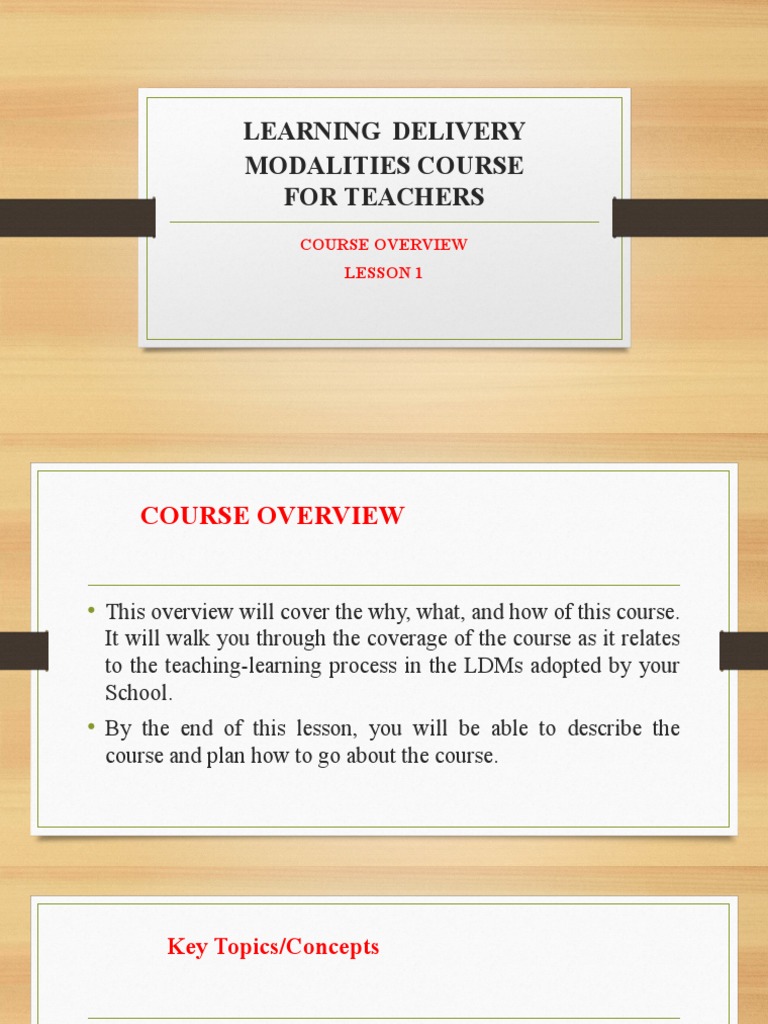 Learning Delivery Modalities Course | Download Free PDF | Pedagogy | Teachers