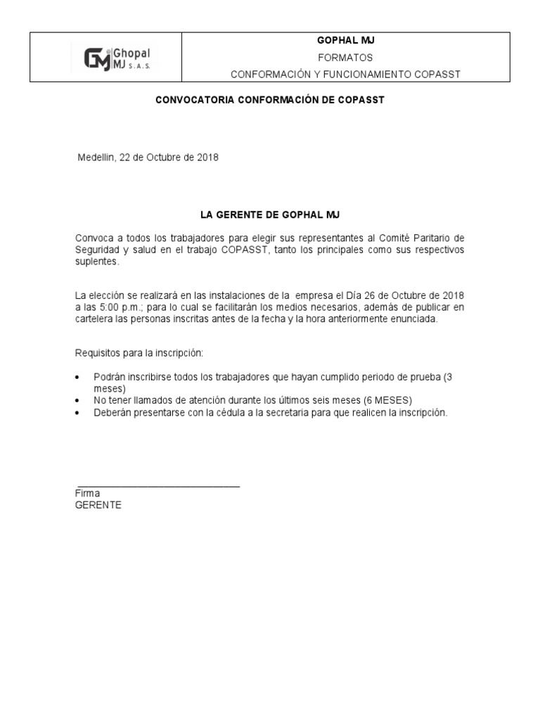 10 Formatos de Copasst | PDF | Elecciones | Votación