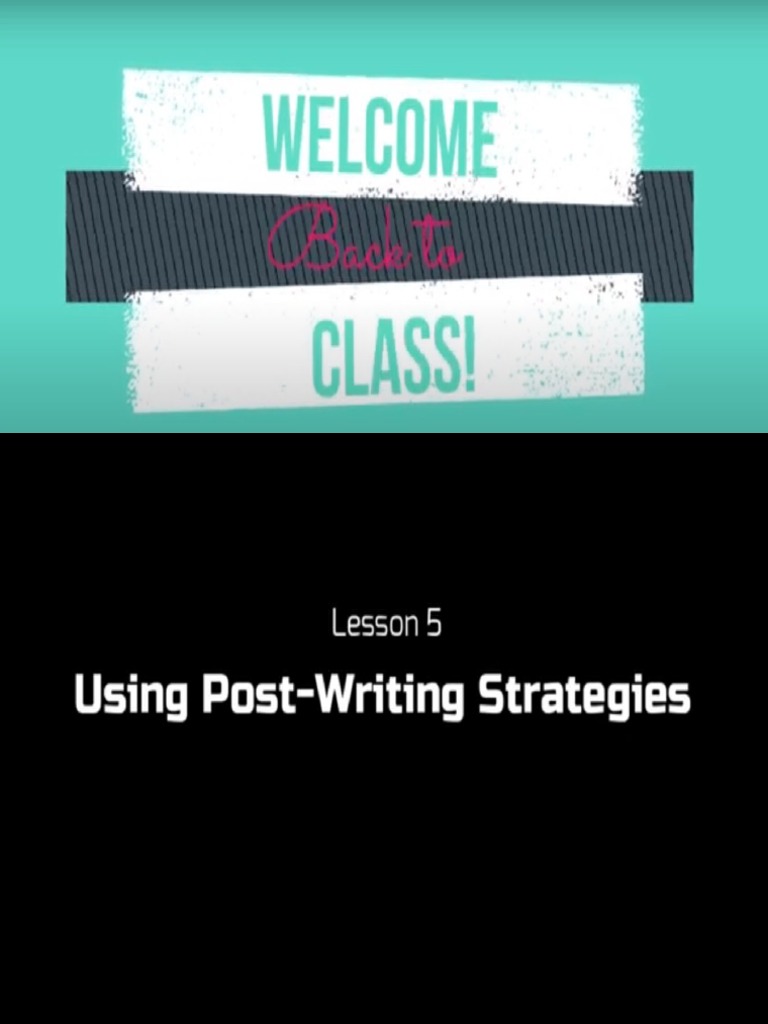 Using Post - Writing Strategies | PDF