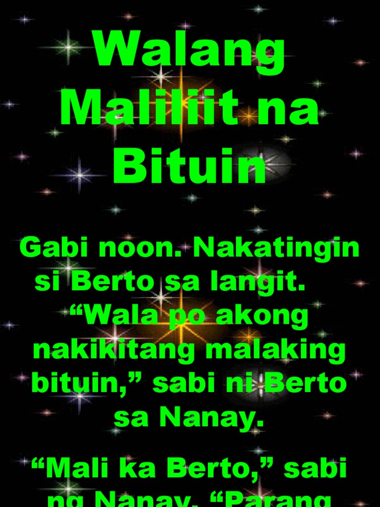 REMEDIAL STORY Walang Maliliit Na Bituin | PDF