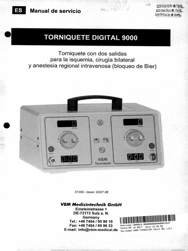 Service Manual Torniquete VBM | PDF