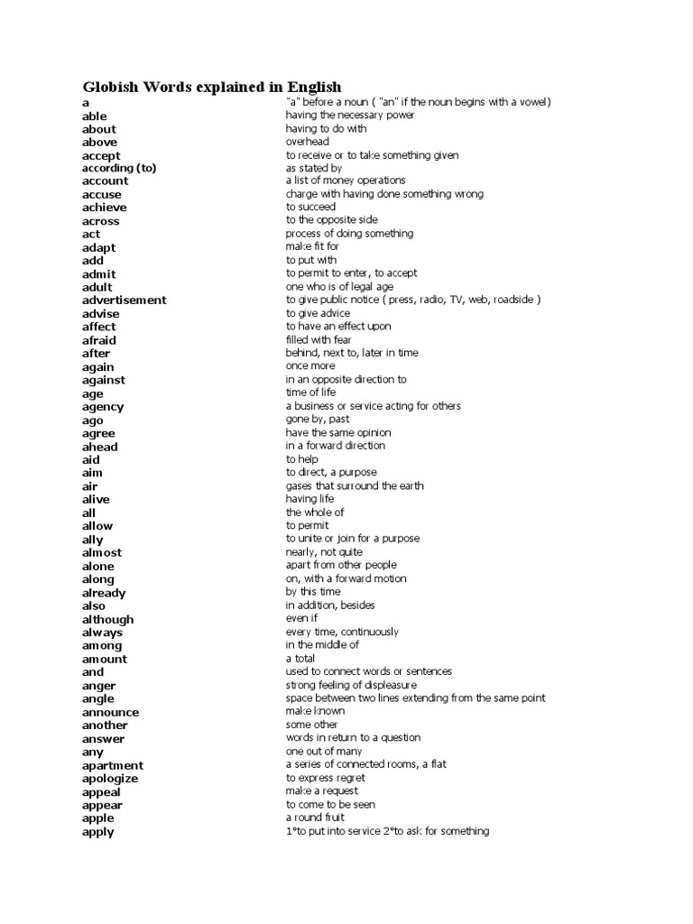 Understanding Globish Vocabulary | PDF | Human Communication | Languages
