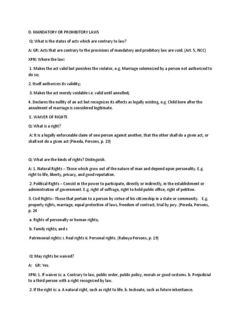 Mandatory or Prohibitory Laws | PDF