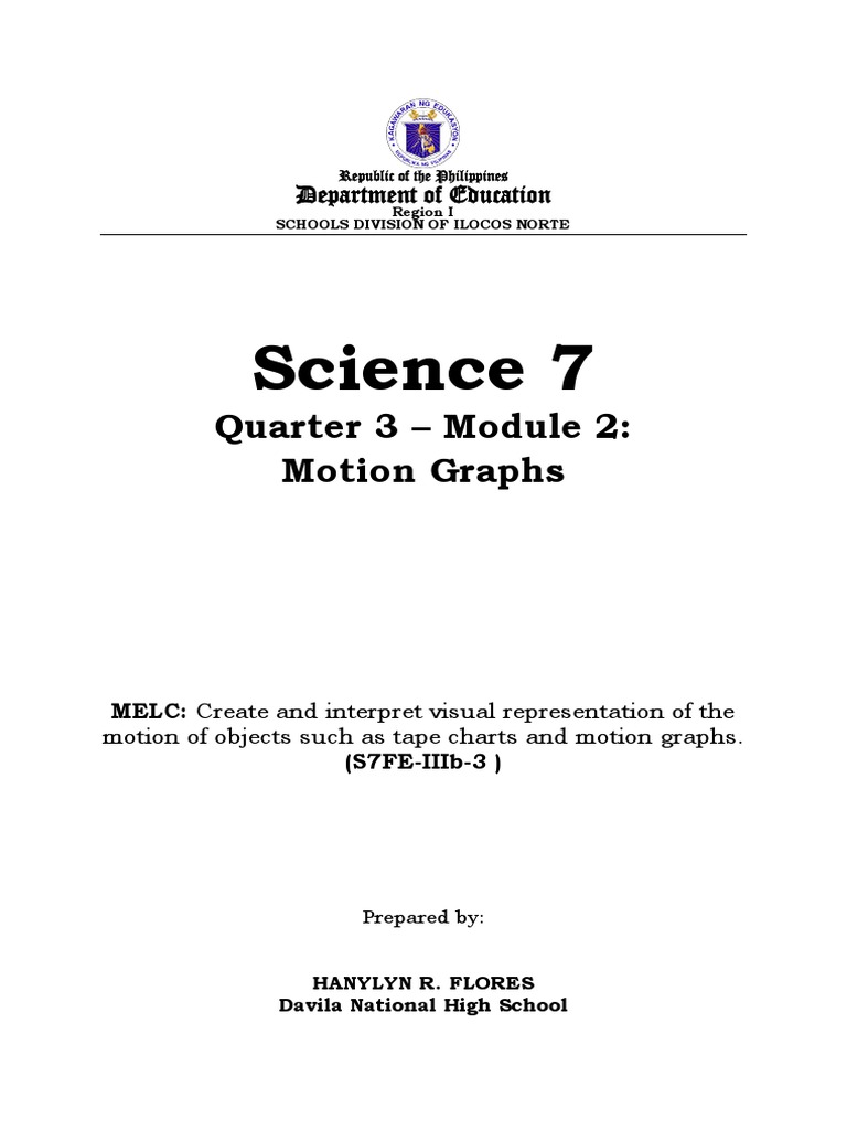 Science 7: Quarter 3 - Module 2: Motion Graphs | PDF | Acceleration ...
