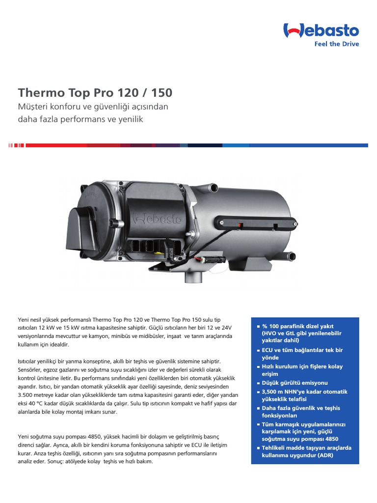 Thermo Top Pro 120 150 - Datasheet - TR | PDF