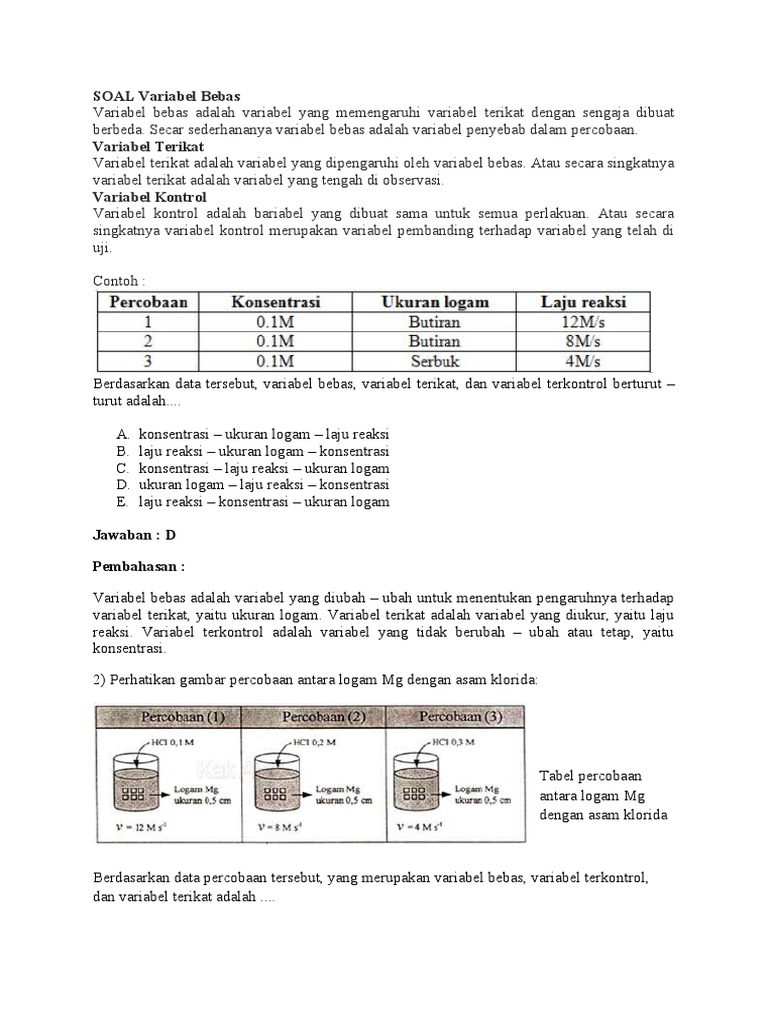 Variabel Bebas, Terikat, dan Kontrol | PDF
