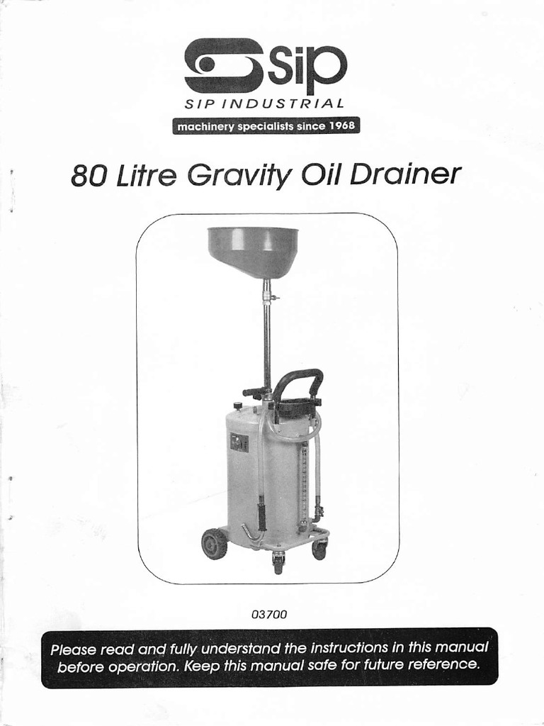 Sip 80 Litre Gravity Drainer | PDF