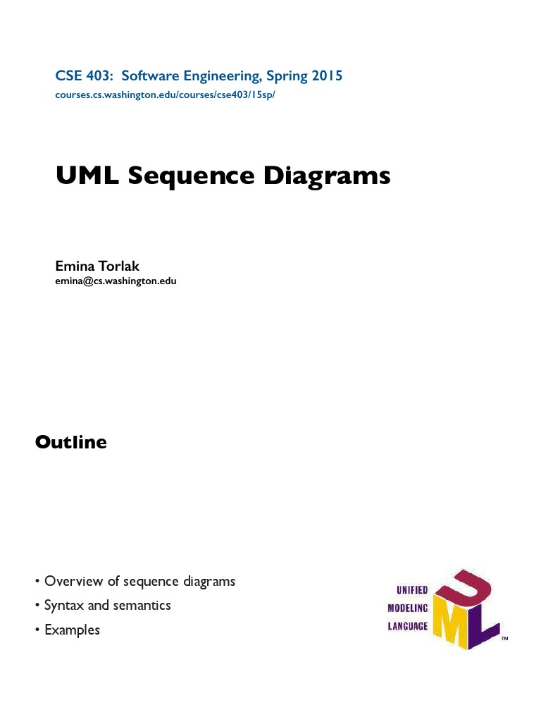 UML Sequence Diagrams: CSE 403: Software Engineering, Spring 2015 | PDF | Unified Modeling ...