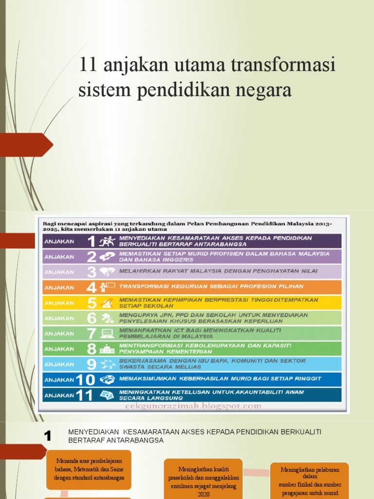 11 Anjakan Utama Transformasi Sistem Pendidikan Negara | PDF