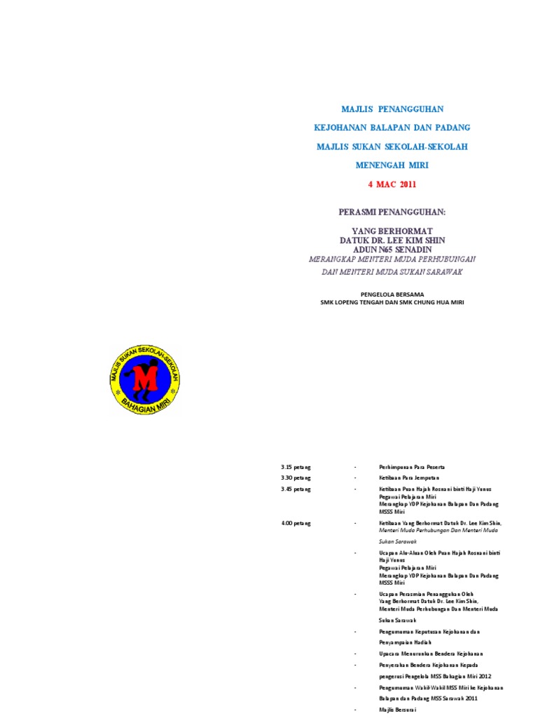 Logo MSS Miri..mssr Daerah Miri..pskpp Miri - MSS Sarawak | PDF