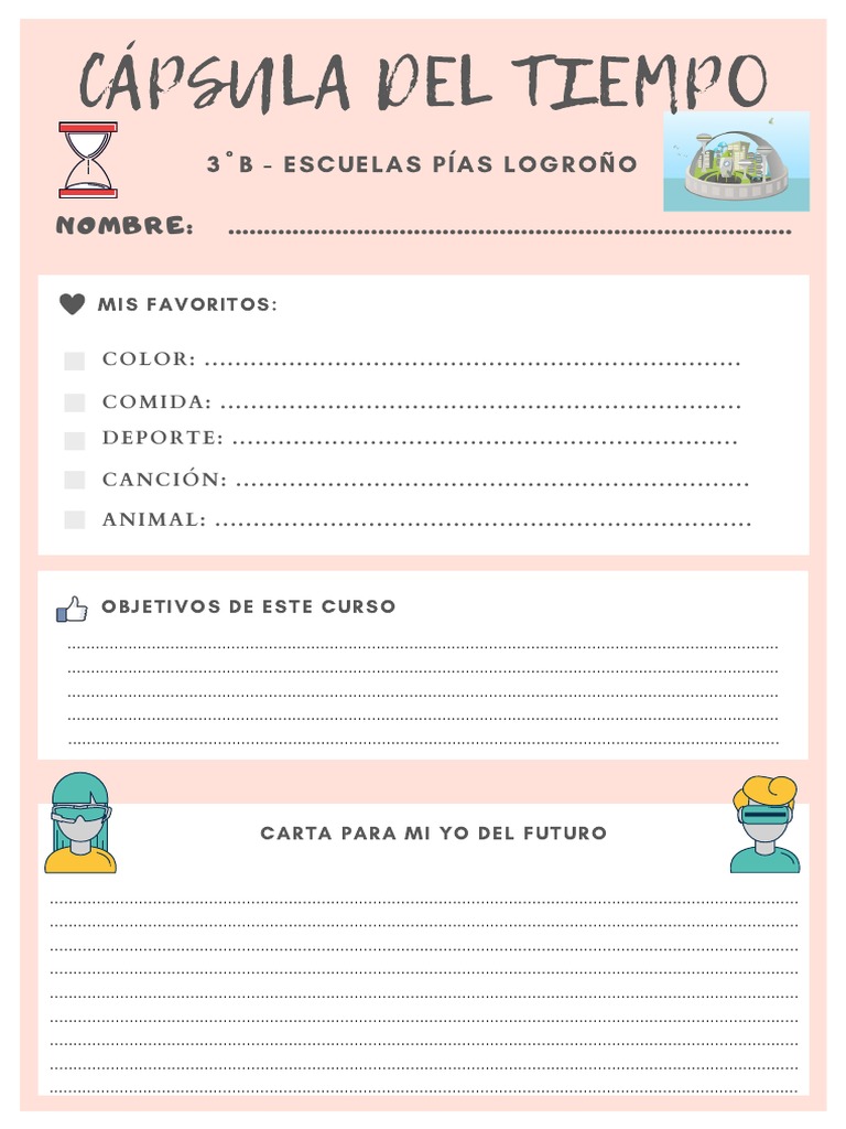Cápsula del Tiempo Escolar para Niños | PDF | Juegos y actividades ...