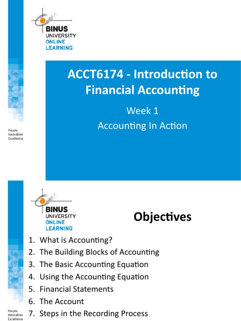 ACCT6174 - Introduction To Financial Accounting: Week 1 Accounting in ...