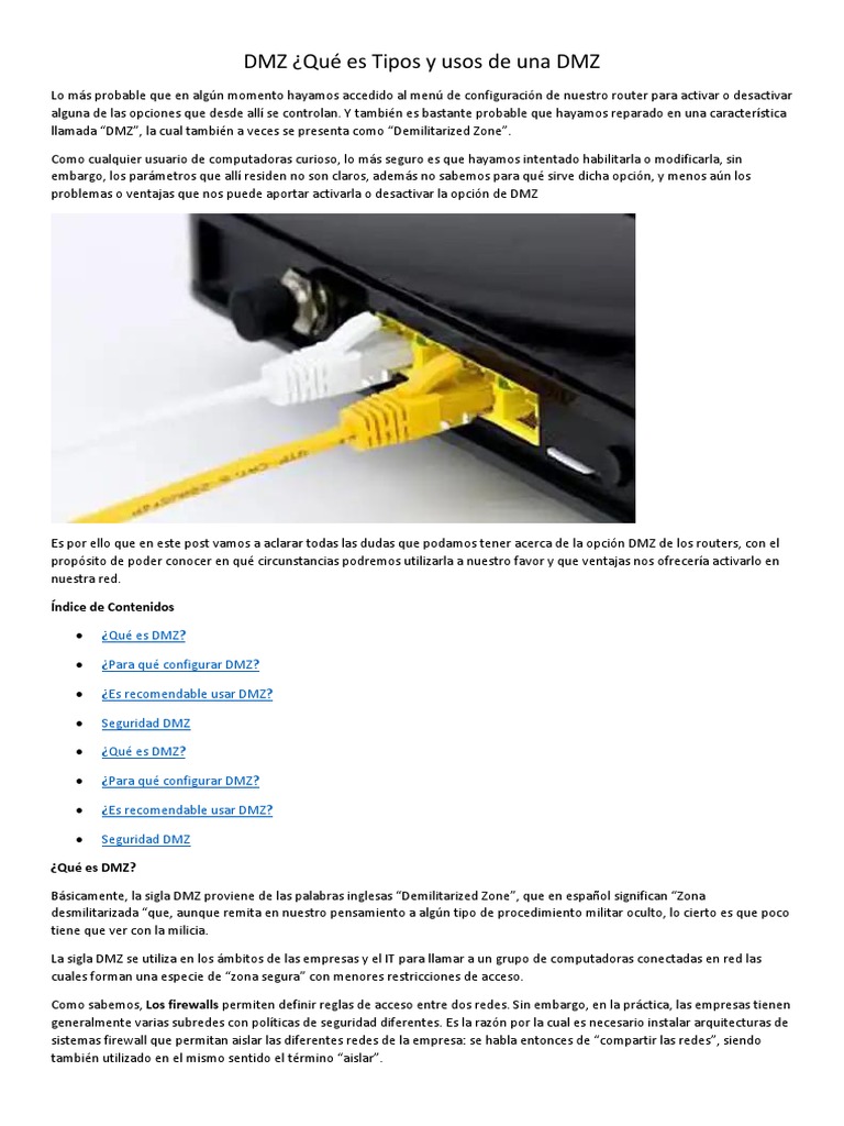 DMZ ¿Qué Es Tipos y Usos de Una DMZ | PDF | Cortafuegos (informática ...
