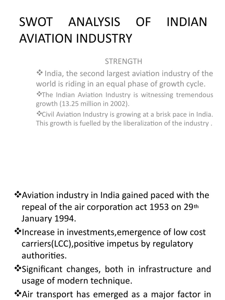 SWOT Analysis of Indian Aviation Industry | PDF