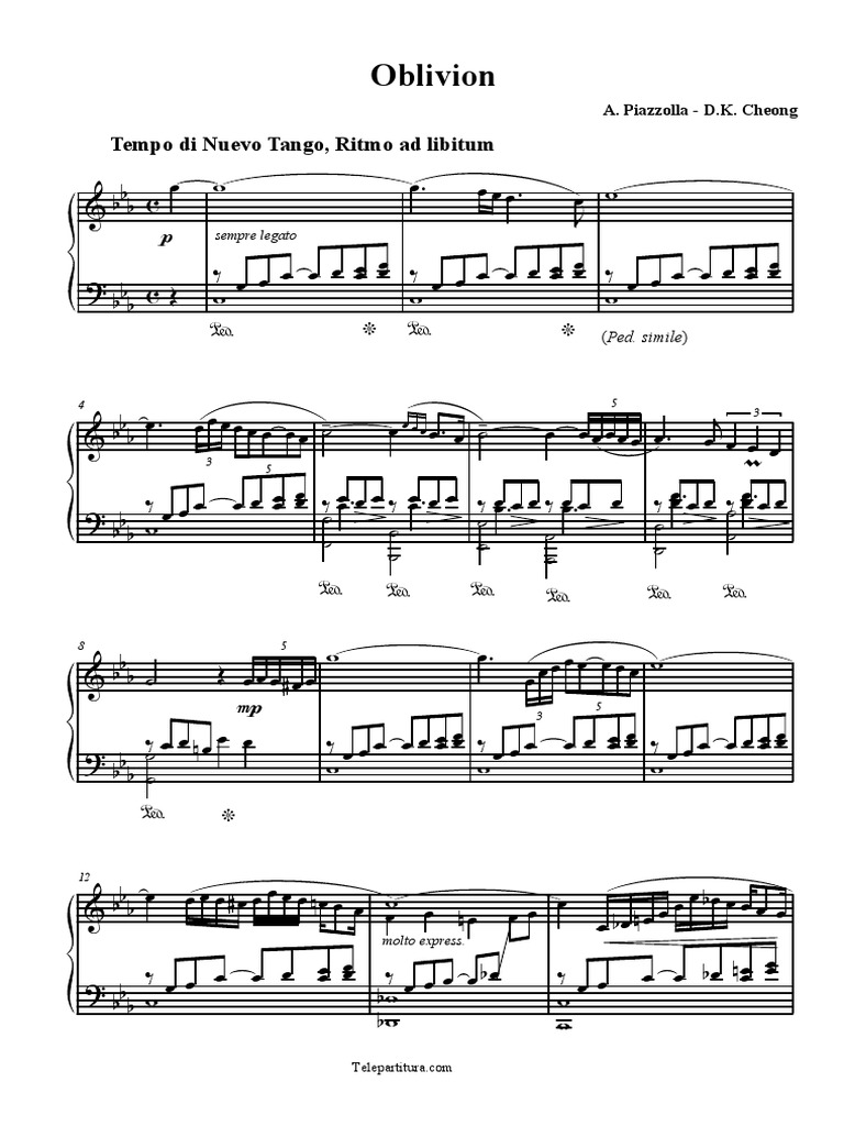 Piazzolla-Oblivion Piano | PDF